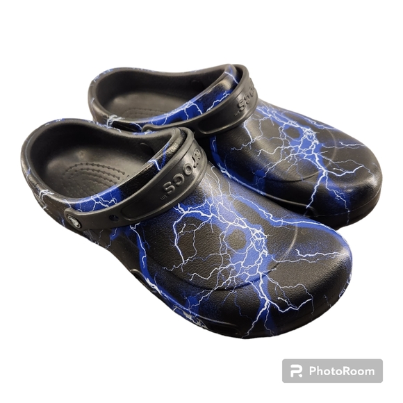 CROCS | Shoes | Crocs Mens Bistro Graphic Lightning Print Work Non Slip ...
